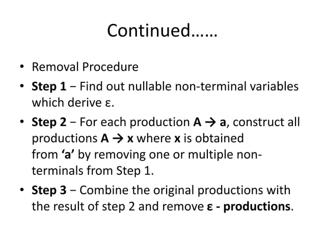 Eliminating ^ production and Unit Production from a CFG.pptx ...