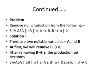 Eliminating ^ production and Unit Production from a CFG.pptx