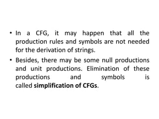 Eliminating ^ production and Unit Production from a CFG.pptx