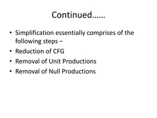 Eliminating ^ production and Unit Production from a CFG.pptx