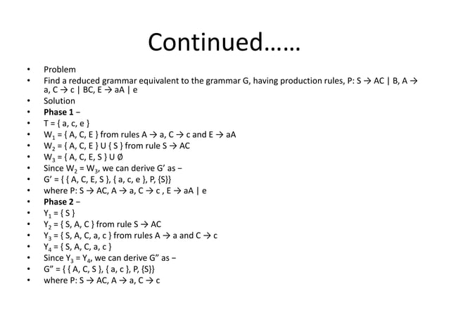 Eliminating ^ production and Unit Production from a CFG.pptx ...