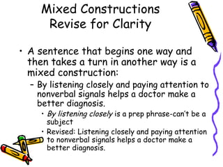Eliminating shifts and mixed constructions | PPT