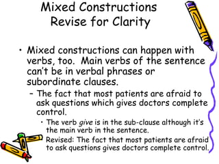 Eliminating shifts and mixed constructions | PPT