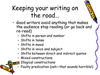 Eliminating shifts and mixed constructions | PPT