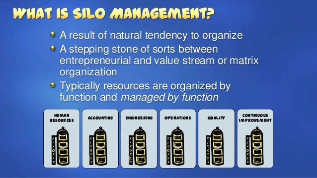 Eliminating silos across functional lines