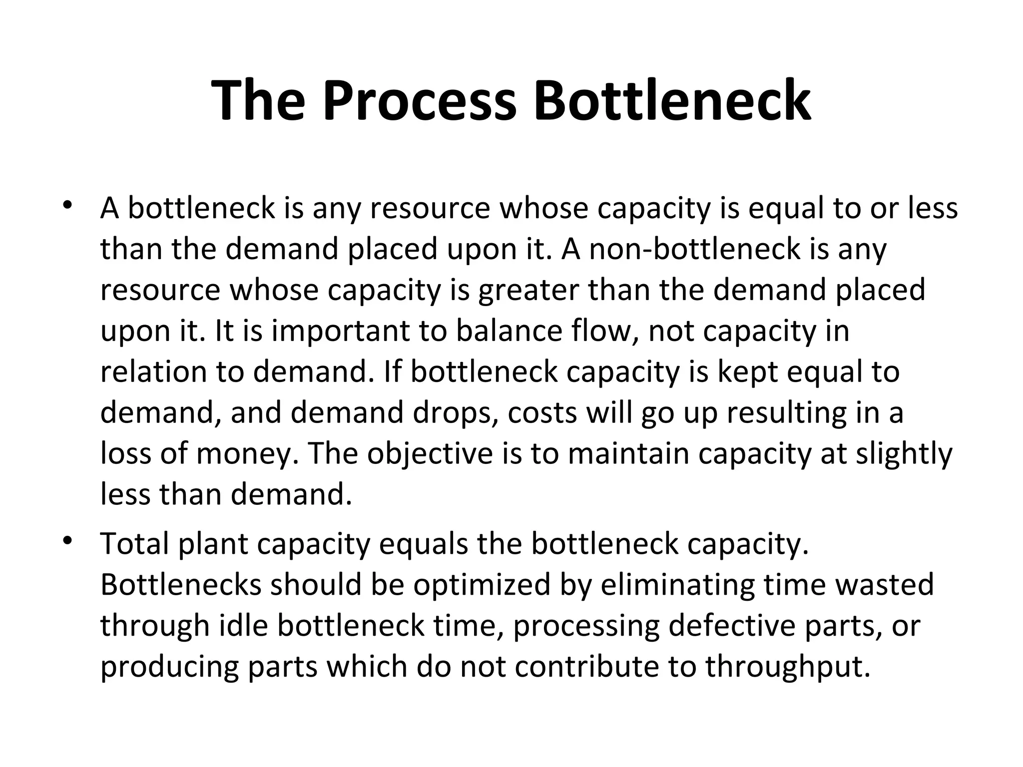 Eliminating the production bottlenecks | PPT