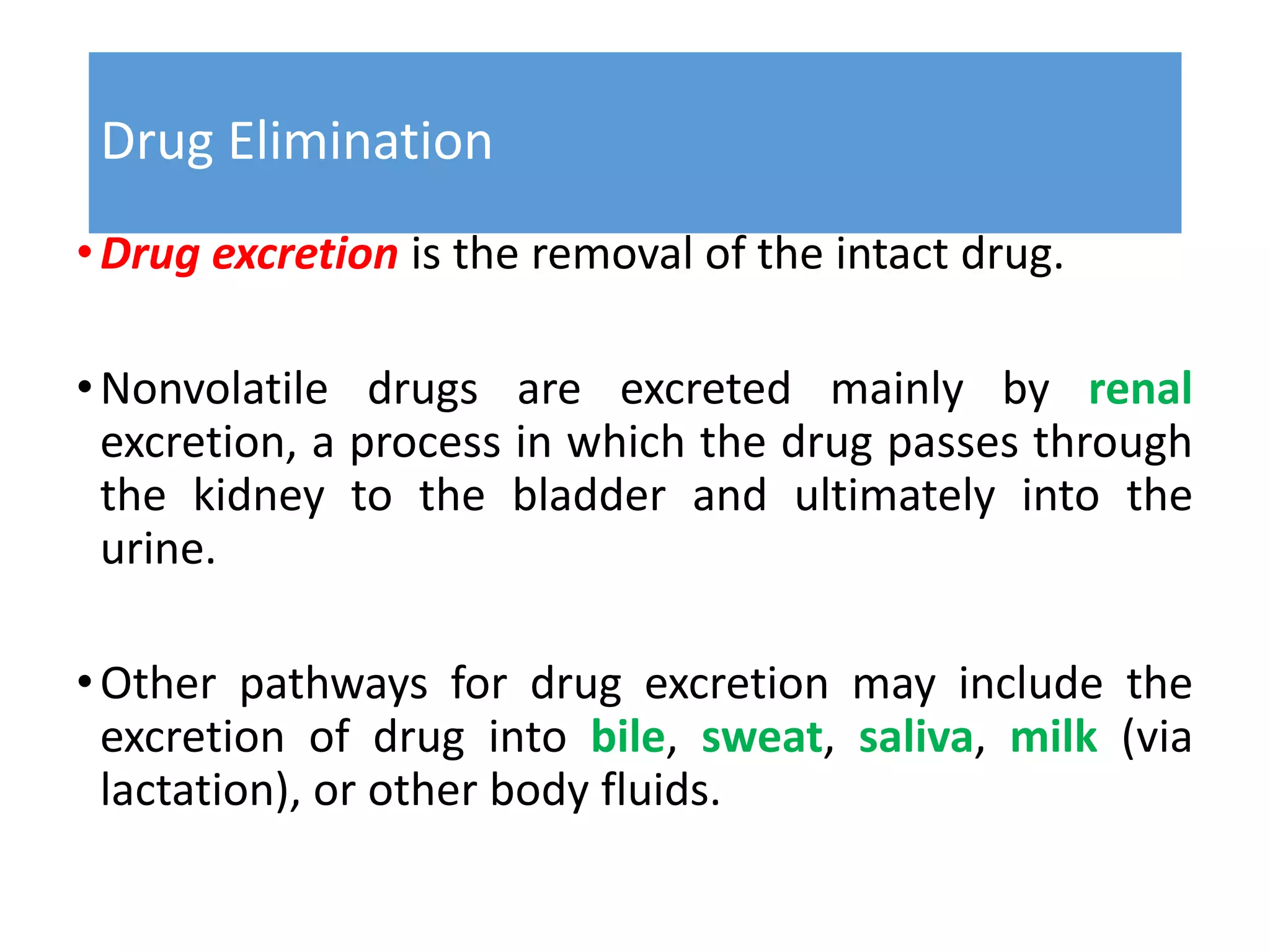Pharmacokinetics / Biopharmaceutics - Drug Elimination | PDF