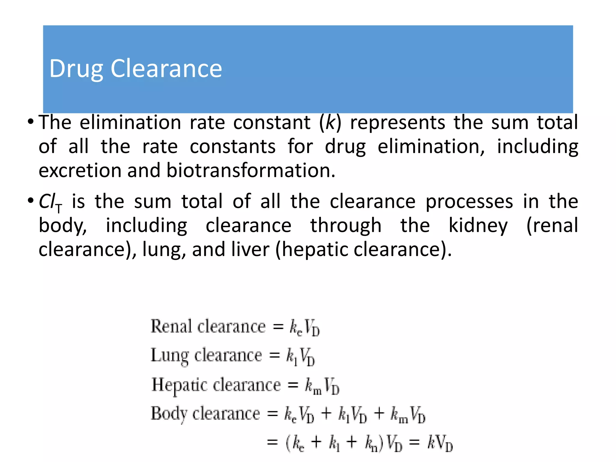 Pharmacokinetics / Biopharmaceutics - Drug Elimination | PDF