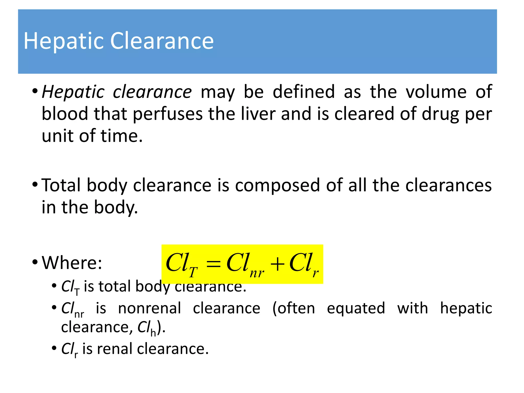 Pharmacokinetics / Biopharmaceutics - Drug Elimination | PDF