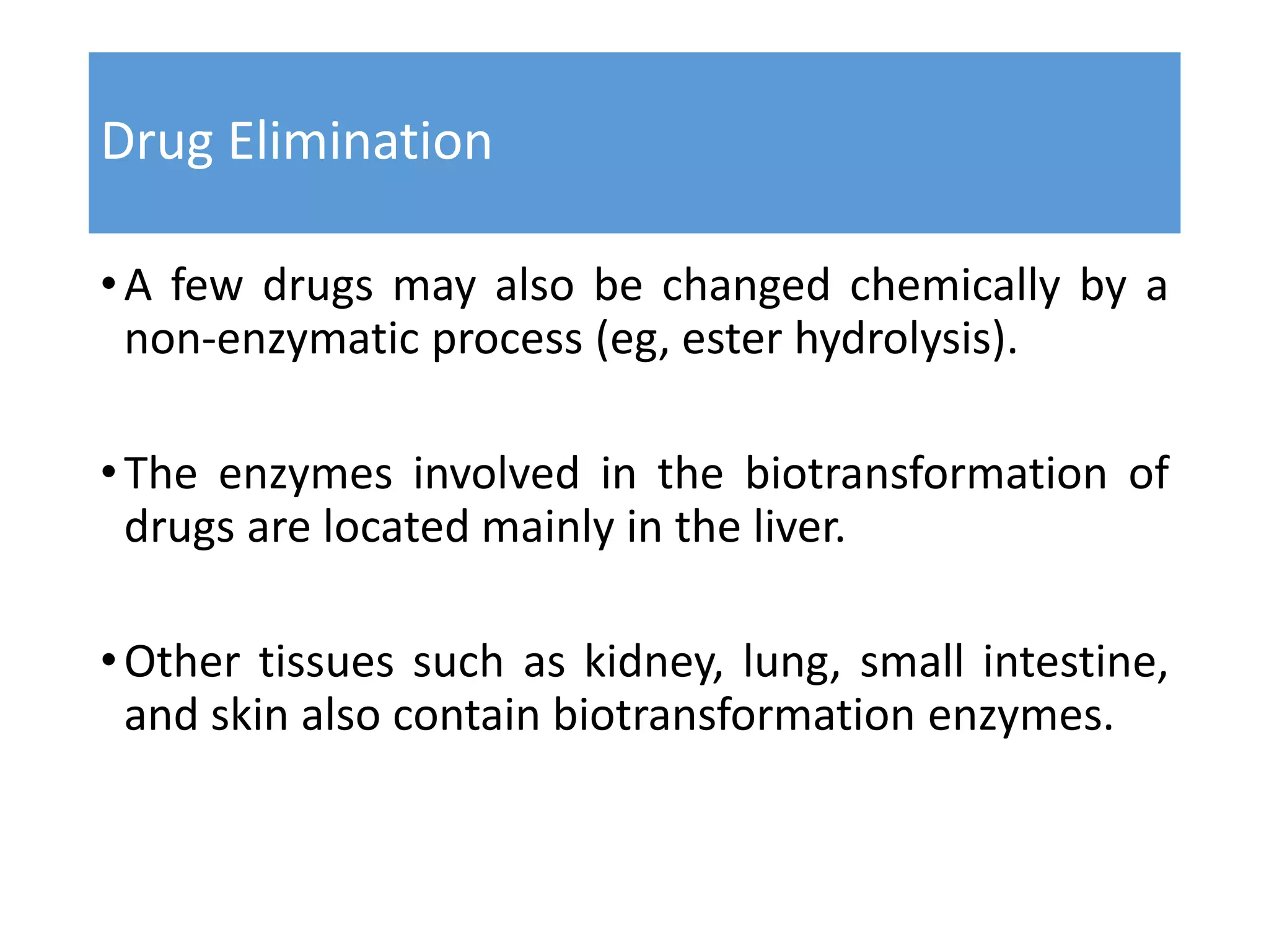 Pharmacokinetics / Biopharmaceutics - Drug Elimination | PDF