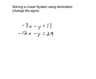Elimination change of signs example slides | PPTX