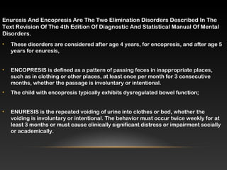 Elimination disorders | PPT