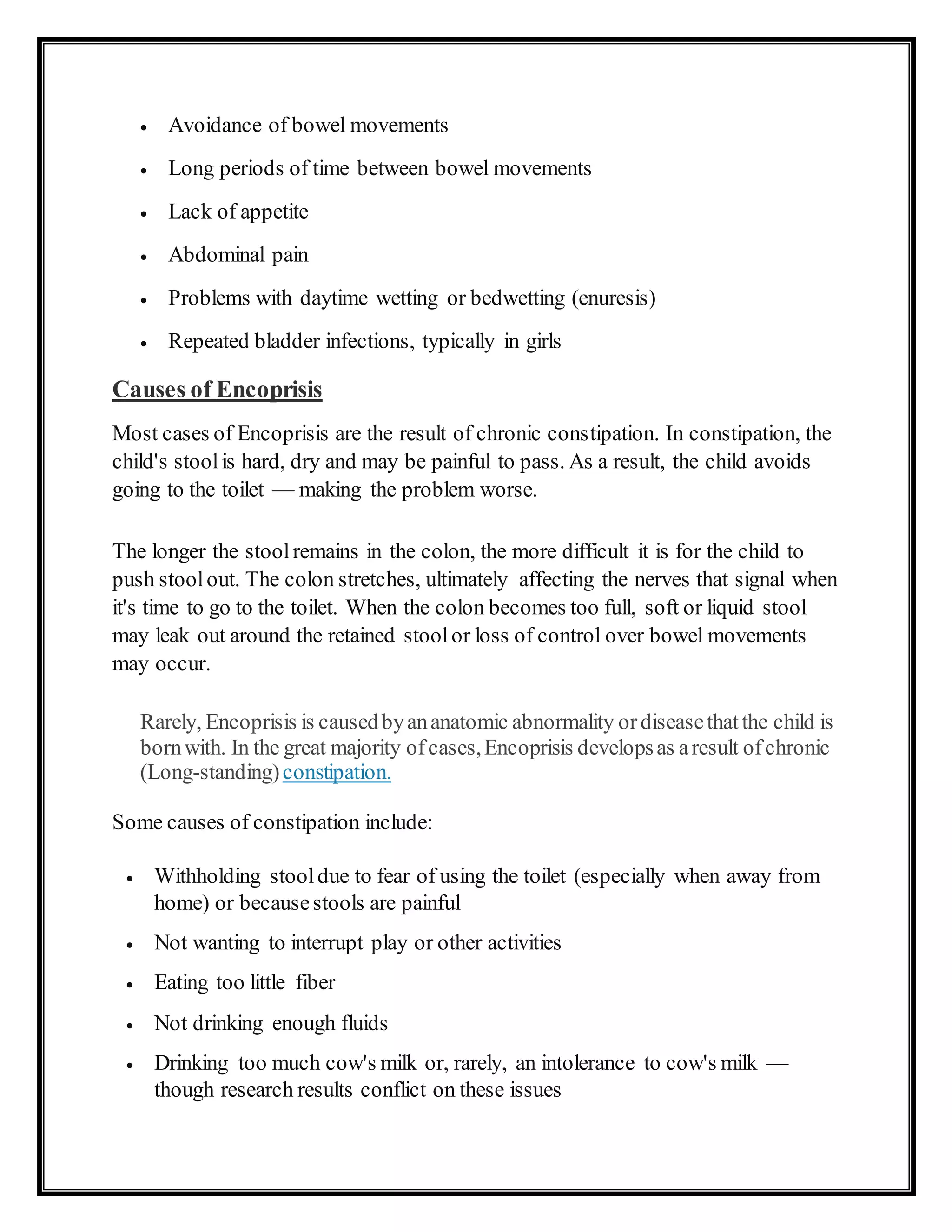 Elimination disorders | DOCX