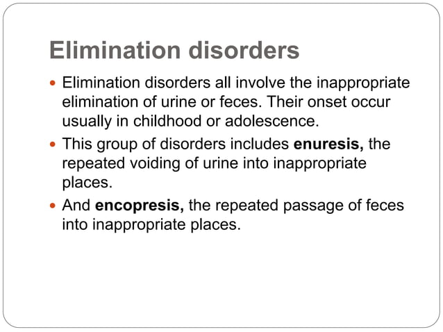 Elimination disorders | PPTX