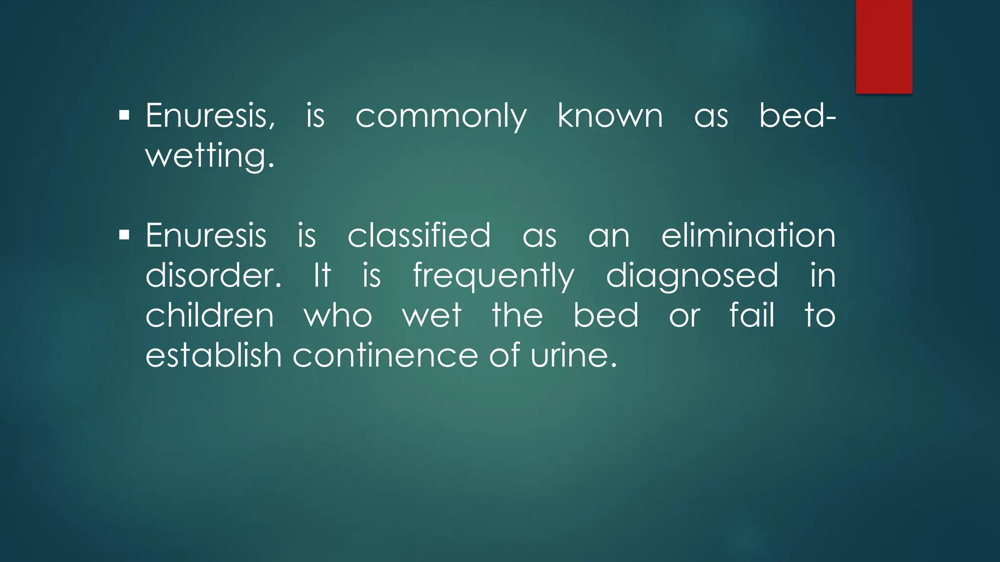 Elimination disorders/ Enuresis/Bed wetting.pdf | Free Download