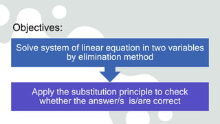 Elimination Method Mathematics 8 Linear Equation In 2 variables .pptx