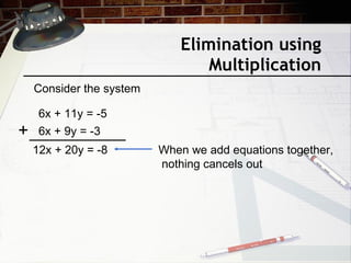 Elimination method Ch 7 | PPT