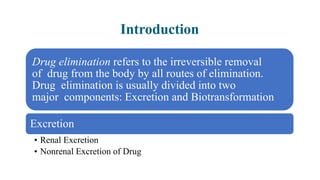 Elimination of drug Biopharmaceutics M.Pharm.pptx