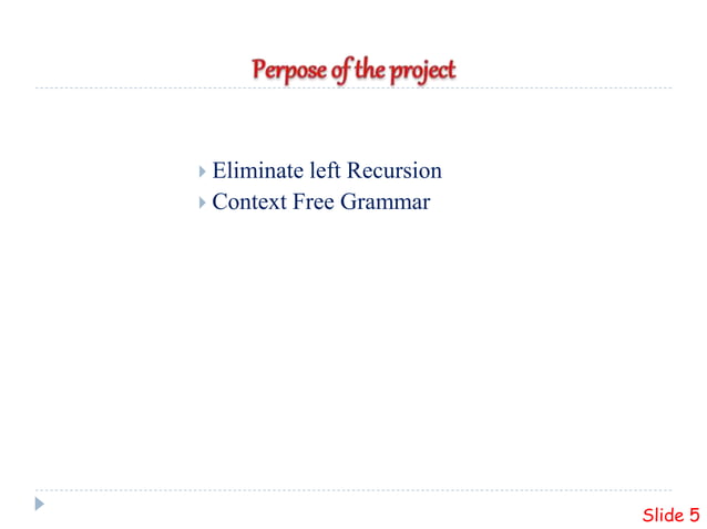 Elimination of left recursion | PPT Elimination of left recursion | PPT