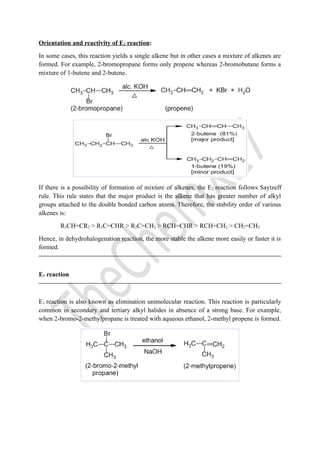 E1 and E2 Elimination reaction, Ozonolysis, diels elder reaction, diene ...