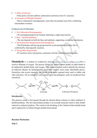 E1 and E2 Elimination reaction, Ozonolysis, diels elder reaction, diene ...