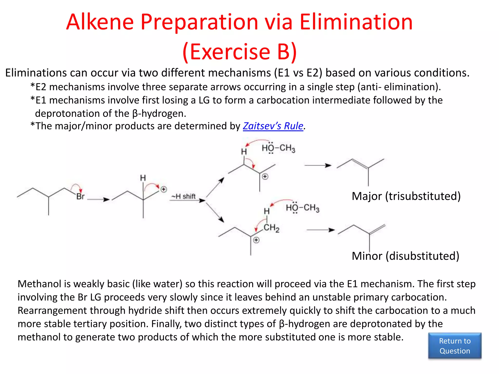 Elimination reaction exercises v3.2 | PPTX | Chemistry | Science