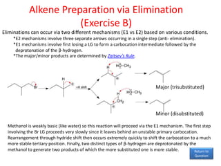 Elimination reaction exercises v3.2 | PPTX | Chemistry | Science
