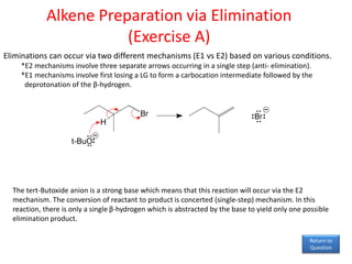 Elimination reaction exercises v3.2 | PPTX | Chemistry | Science