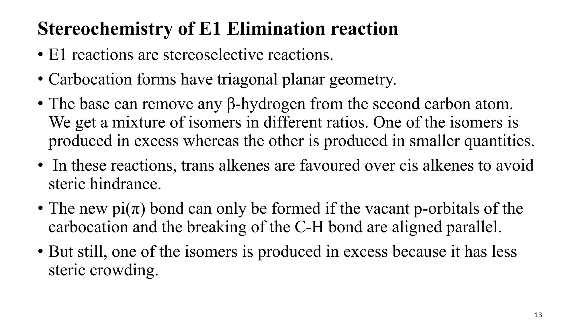 Elimination reactions- E1 Elimination reaction | PPTX