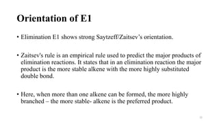 Elimination reactions- E1 Elimination reaction | PPTX