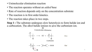 Elimination reactions- E1 Elimination reaction | PPTX