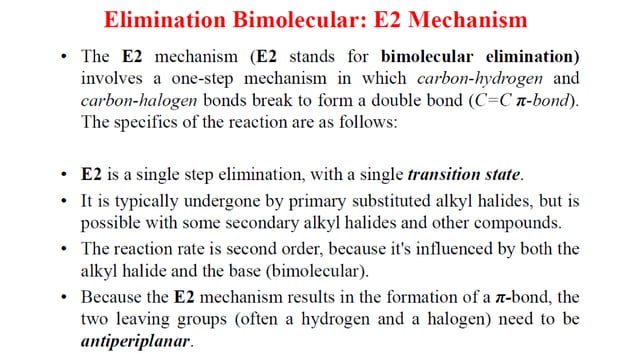 Elimination Reactions-mechanisms and kinetics | PDF
