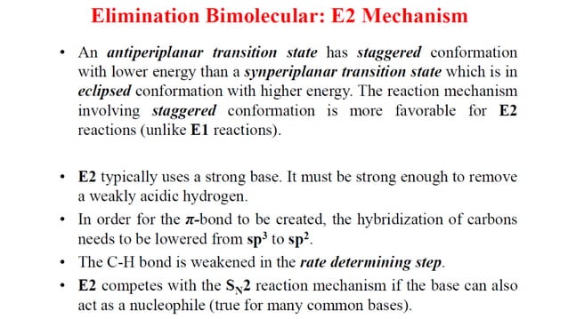 Elimination Reactions-mechanisms and kinetics | PDF