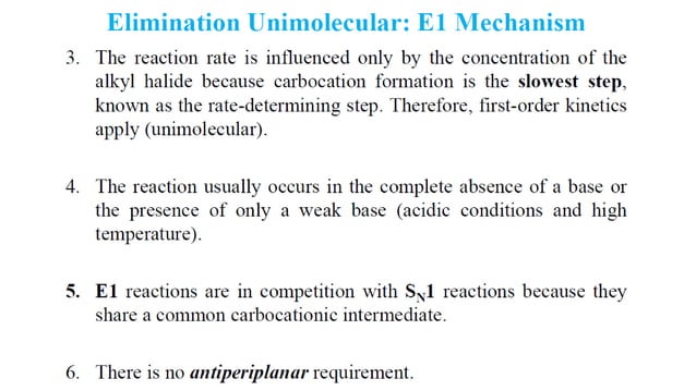 Elimination Reactions-mechanisms and kinetics | PDF