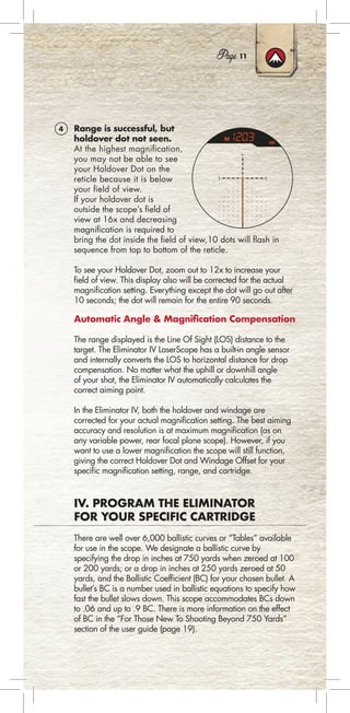 Instruction Manual | Burris Eliminator IV Laserscope Series | Optics Trade | PDF