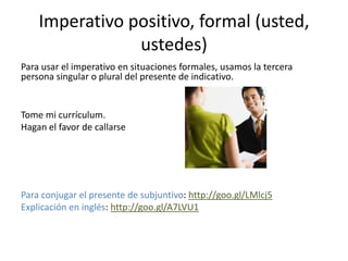 El imperativo | PPTX