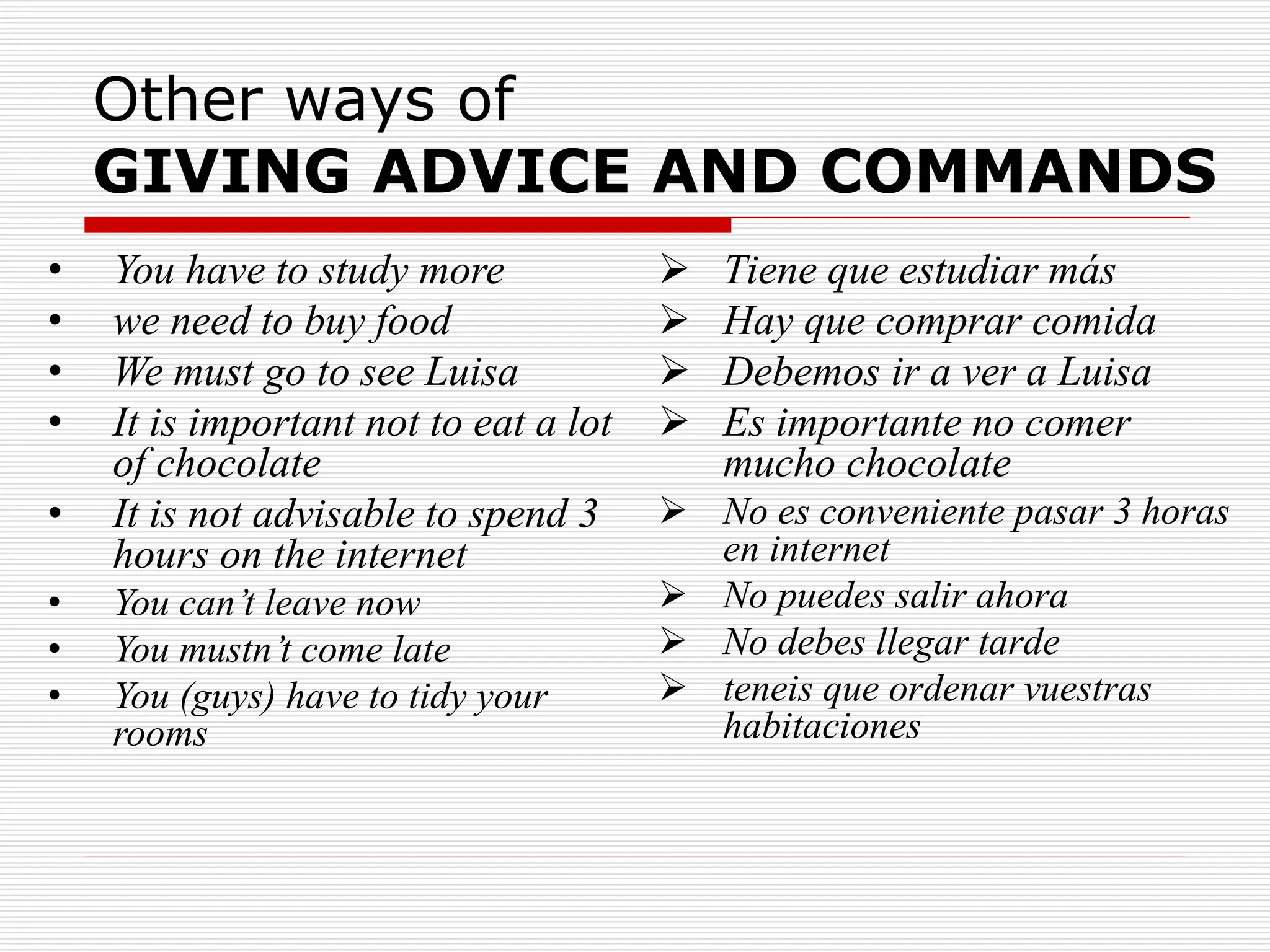 FORMACION DEL IMPERATIVO PARA Tu Y Vosotros | PPT | Free Download