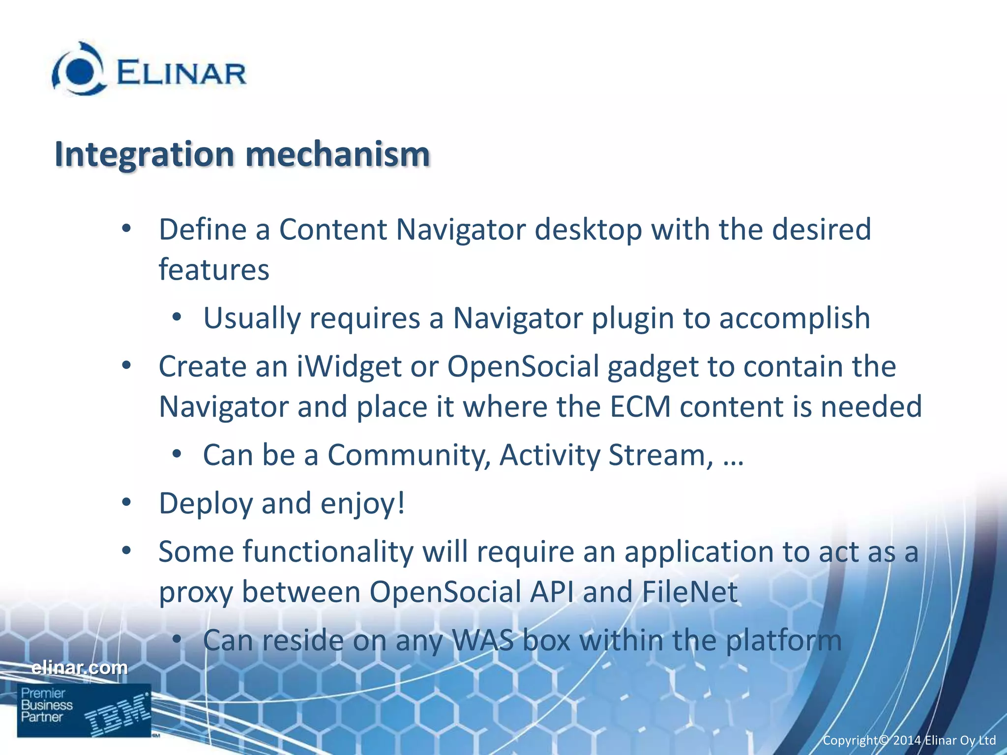 Integrating IBM Connections with ECM using IBM Content Navigator | PPT | Free Download