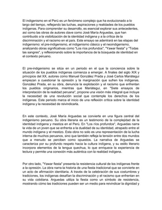 El indigenismo en el Perú es un fenómeno complejo que ha evolucionado a ...