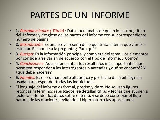 El informe