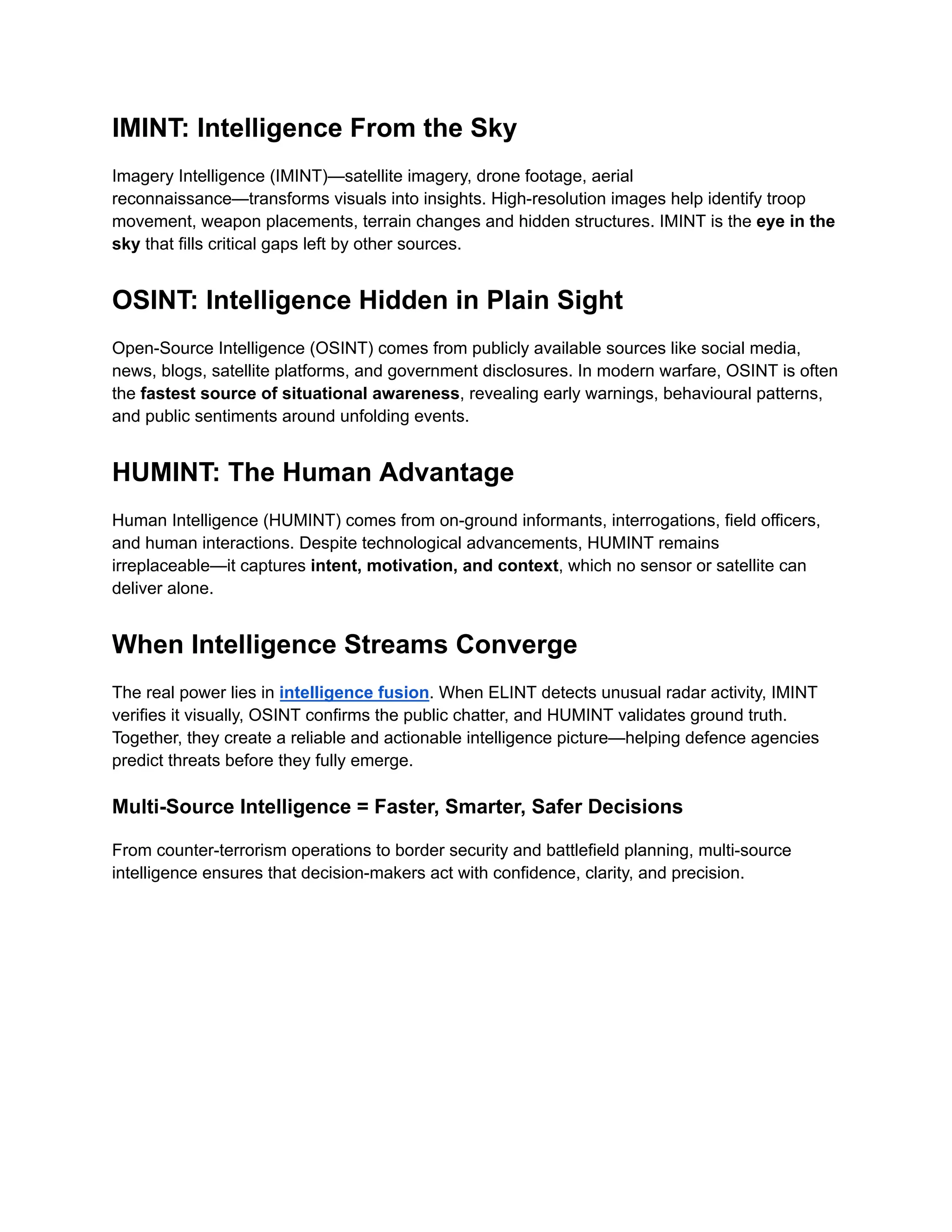 The Power of Multi-Source Intelligence in Modern Defence | PDF