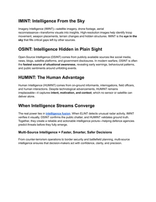 The Power of Multi-Source Intelligence in Modern Defence | PDF