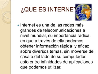 El internet y sus servicios | PPTX