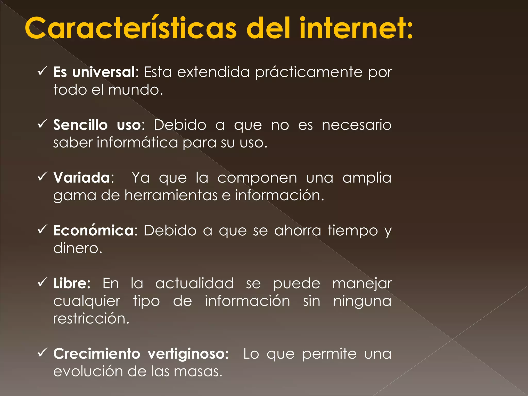 El internet y sus usos. | PPTX