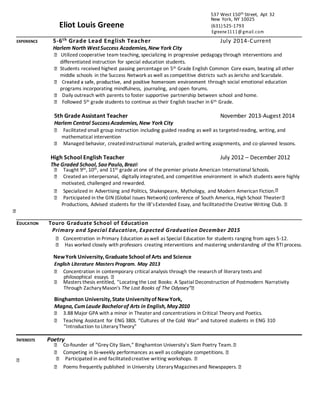 Eliot greene resume 1.18.16