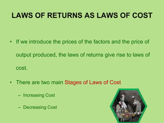 Eliott Dear Lawyer | Laws of return as law of cost | PPT