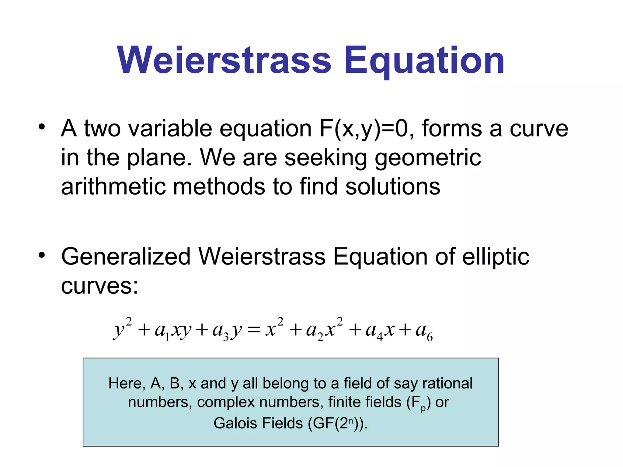 Elliptical curve cryptography | PPT