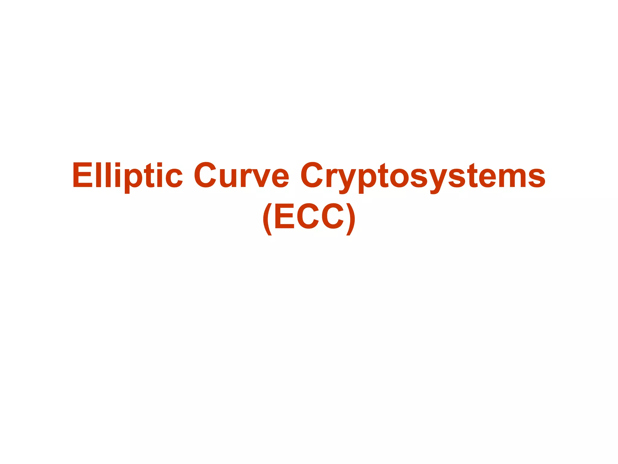 Elliptical curve cryptography | PPT