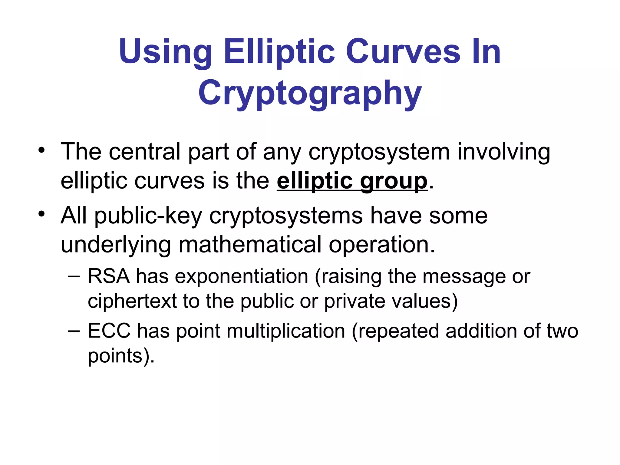 Elliptical Curve Cryptography Ppt 