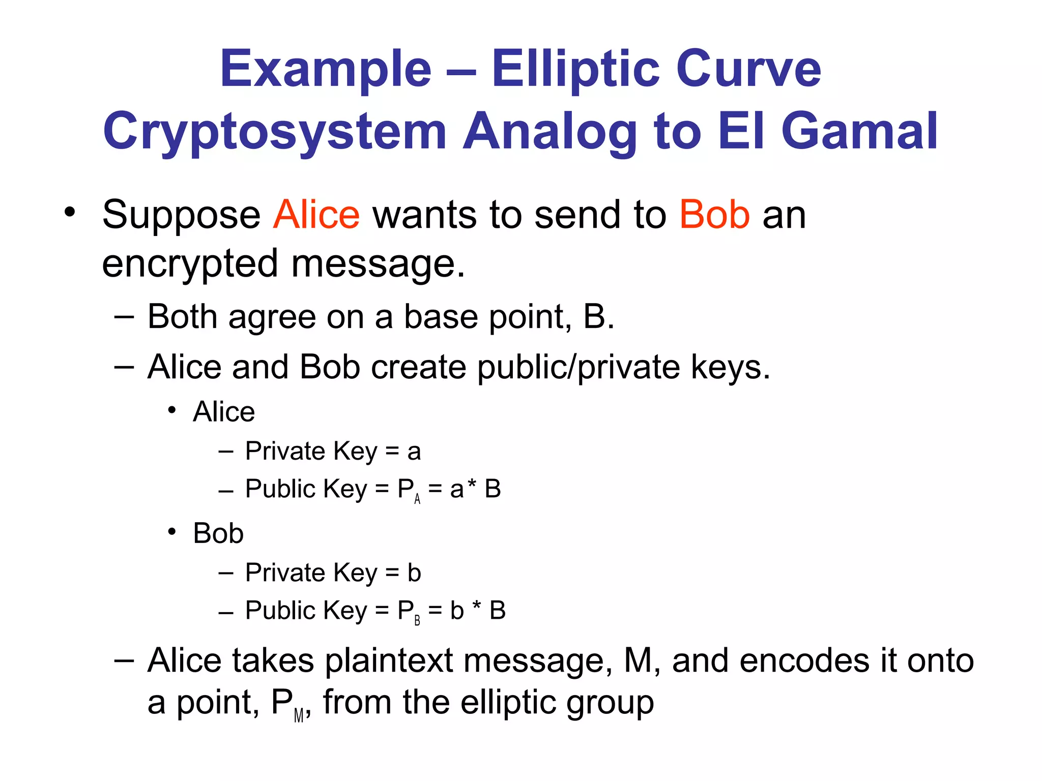 Elliptical Curve Cryptography Ppt
